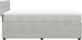 Box spring postel s matrací světle šedá 90x200 cm samet 3289944