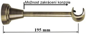 GARNÝŽE-HEBR Garnýž rýhovaná Cylinder mosaz jednoduchá 400 cm