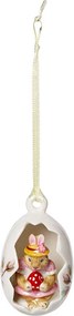 Villeroy&Boch Villeroy & Boch Bunny Tales závěsné velikonoční vajíčko Anna – růžové květy 4,5 cm