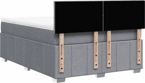 Box spring postel s matrací světle šedá 140 x 190 cm textil 3287063