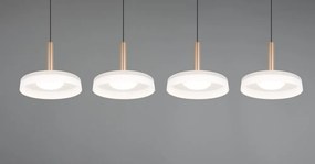 LED stmívatelné závěsné svítidlo v černobílo-zlaté barvě se skleněným stínidlem Celeste – Trio