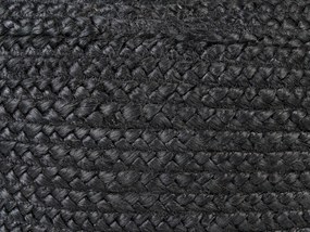 Jutový puf 60 x 30 cm černá DUKKI Beliani