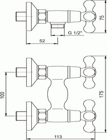 Novaservis Sprchová baterie bez příslušenství 100 mm Retro II chrom 99164/1,0