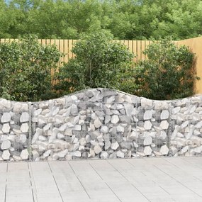 Klenuté gabionové koše 9 ks 200x30x80/100 cm pozinkované železo 3145416