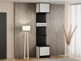 Šatní skříň s nástavcem EDEN 10 bílý + ekokůže černý
