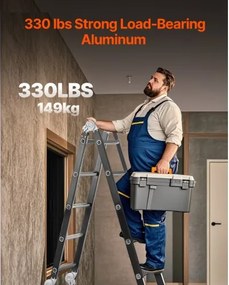 Víceúčelový skládací žebřík 7 v 1 5 kroků, výška dosahu 5,8 m pro práci