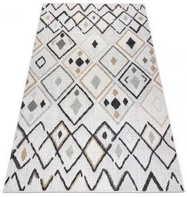 Dywany Luszczow Kusový koberec SISAL COOPER Diamanty, Cikcak 22236 ecru / černý Rozměr koberce: 80 x 150 cm