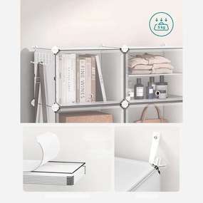 Organizér na boty KIMBERLY, 10 boxů, bílá/průhledná SongmicsHome