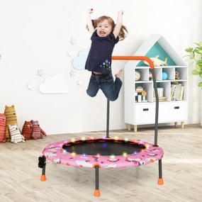 Costway Ø92 cm dětská trampolína mini trampolína s LED osvětlením odnímatelná