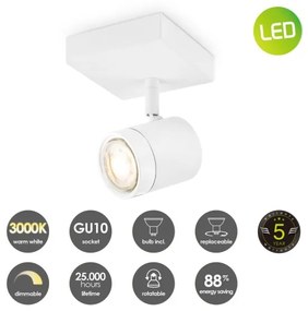 LED Stmívatelné bodové svítidlo MANU 1xGU10/5,8W/230V bílá