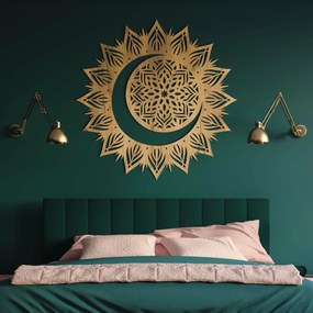 DUBLEZ | Dřevěná mandala na stěnu - Slunce a měsíc