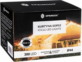 LED krápníky - 14,5m, 300LED, 8 funkcí, ovladač, IP44, multicolor