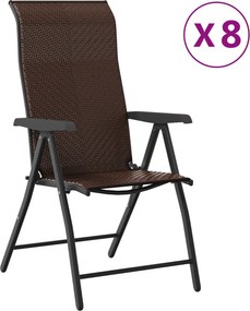 Skládací židle 8 ks, hnědé, polyratan 3270611