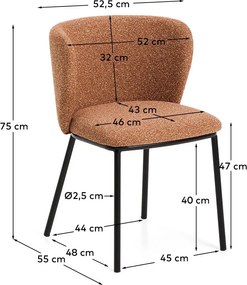 Čalouněné jídelní křeslo v terakotové barvě Ciselia – Kave Home