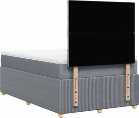 Box spring postel s matrací světle šedá 120 x 200 cm textil 3292023