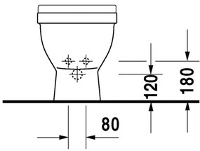 Duravit Starck 3 - Stojící bidet, 1 otvor pro armaturu propíchnutý, 36 x 56 cm, bílý 2230100000