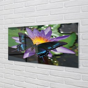 akrylový obraz motýl květina 125x50 cm