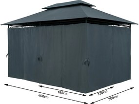 Deuba Zahradní altán Topas 4x3 m - antracit