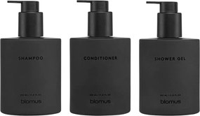 Černé nástěnné skleněné dávkovače mýdla v sadě 3 ks 350 ml Kirei – Blomus