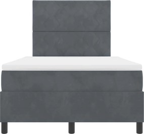 Postel s boxspringem s čelo Tmavě šedá 120 x 190 cm samet 3339885