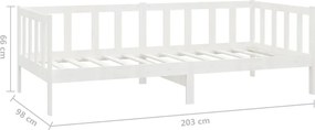 vidaXL Válenda s matrací 90 x 200 cm masivní borové dřevo [3083620] Barva: Bílá