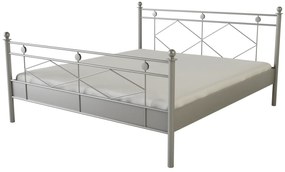Nábytek ATIKA s.r.o. Kovová postel DARJA Povrchová úprava: stříbrná RAL 9006, Rozměr: 100 x 200 cm