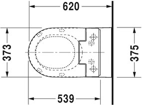 Duravit Starck 2 - závěsné WC 37,5 x 62 cm, pro Sensowash sedátka, bílé 2533590000