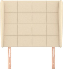 Čelo postele typu ušák krémové 103x23x118/128 cm textil 3117951