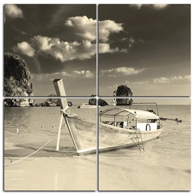 Obraz na plátně - Člun u břehu - čtverec. 3910FD (100x100 cm)