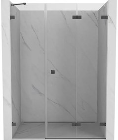 Mexen Lunar-F pravé skládací sprchové dveře 110 cm, transparentní, kartáčovaný gun gray - 836S-110-050-66-00-P