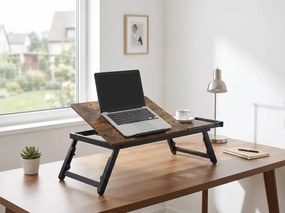 Stolek pod notebook VAREXO, rustikálně hnědá/černá