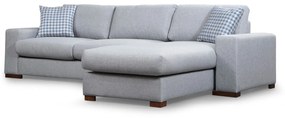 Designová rohová sedačka Bellona 290 cm světle šedá - pravá