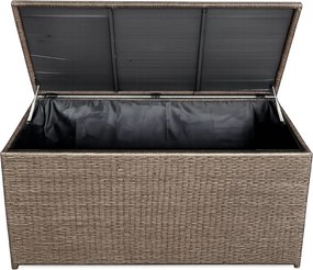 Ratanový zahradní úložný box BestBerg BBRF-B1BN / 350 l / 115 × 55 × 57 cm / hnědá
