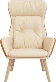 Relaxační křeslo krémové textil a PVC 341303