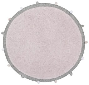 Lorena Canals, Přírodní koberec, ručně tkaný Bubbly Soft Pink, 120x120 (průměr) kruh, růžová, dětský pokoj