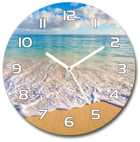 Wallmuralia Skleněné hodiny na stěnu Havajská pláž fi 30 cm