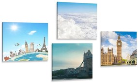 Set obrazů výlet do Londýna - 4x 40x40 cm