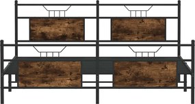 Kovový rám postele bez matrace kouřový dub 160 x 200 cm 3325092