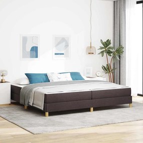 Postel s boxspringem s matrací Tmavě hnědá 200 x 200 cm textil 3398594