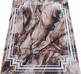 DY Hnědý vzorovaný koberec Horeca-New 118 Rozměr: 60x100 cm