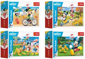 TREFL PUZZLE Mickey Mouse Den s přáteli mini 20x13cm 54 dílků 4 druhy tr54190