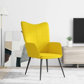 Relaxační židle hořčicově žlutá textil 327948