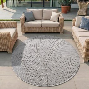 Kulatý vnitřní a venkovní koberec ve stříbrné barvě ø 160 cm Nova 1203 – Ayyildiz Carpets