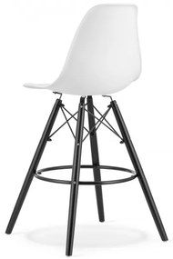Set tří jídelních stoliček LAMAL - bílé (černé nohy) 3ks