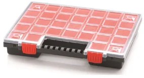 Plastový organizér 21 červených krabiček NORB 399x303x50