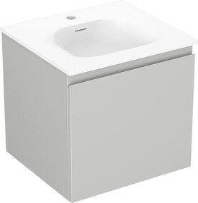 Mexen Orio, koupelnová skříňka 50 cm s umyvadlem Vela, 1 zásuvka, šedá matná/bílá matná, 91A10-05047-1-BF62-W23M01