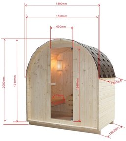 RAKOUSKÝ produkt - Venkovní sauna ISLAND - L pro 2 osoby 189x120x200 (F90120)