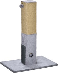 PawHut 79 cm Kočičí Škrabadlo se Závěsným Míčkem a Jutovým Sloupem 59.5x39x79 cm Šedé