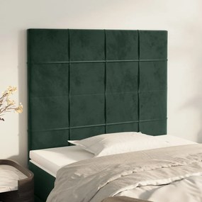 Čelo postele tmavě zelené 80x5x118/128 cm sametové 3116365