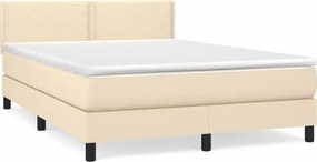Box spring postel s matrací krémová 140x190 cm textil 3139974